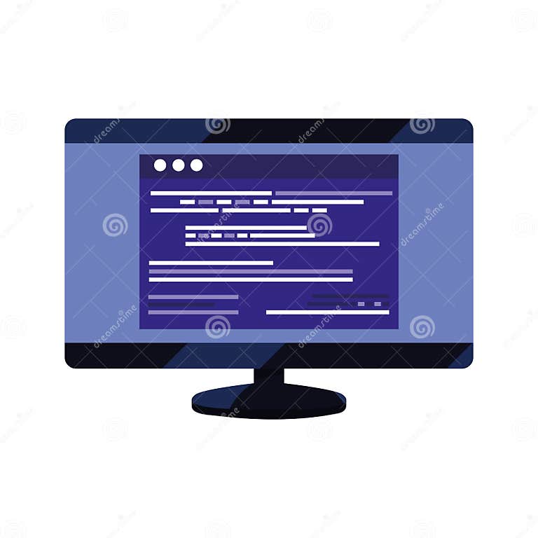 Computer monitor code stock vector. Illustration of editor - 140594369