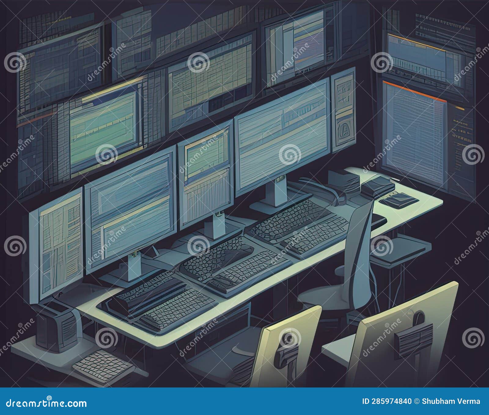 Computer Monitor, Computer Data Processing, Server Room, Data Center and Server Room, Computers ...