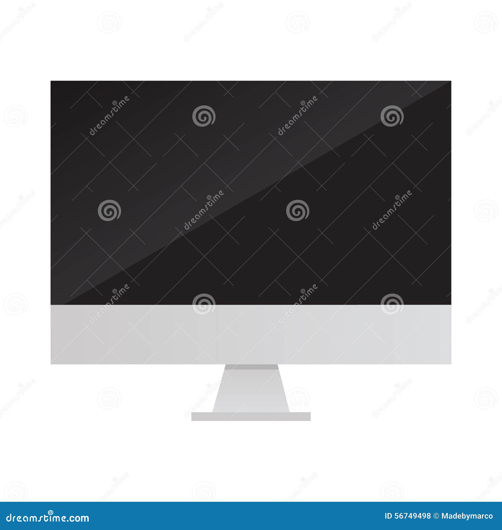 Computer Monitor Cpu Flat Design Stock Illustration - Illustration of ...