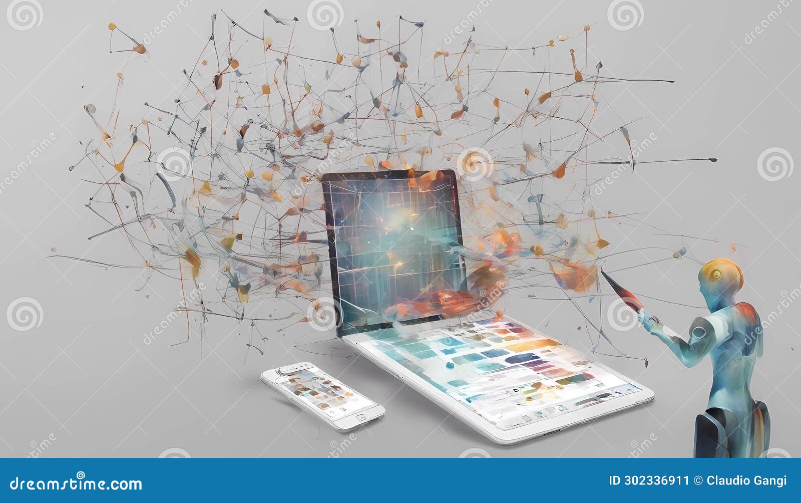 Computer Monitor with Data.show Humans Using Apps or Digital Tools ...
