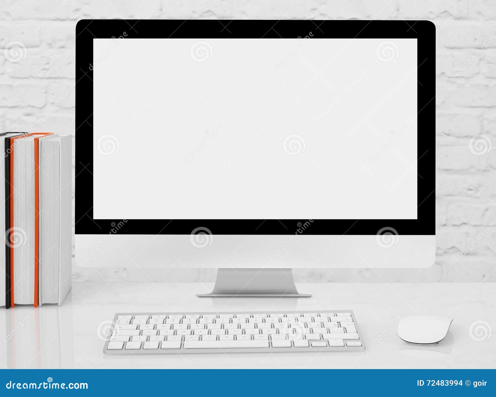 Computer monitor on desk stock photo. Image of equipment - 72483994