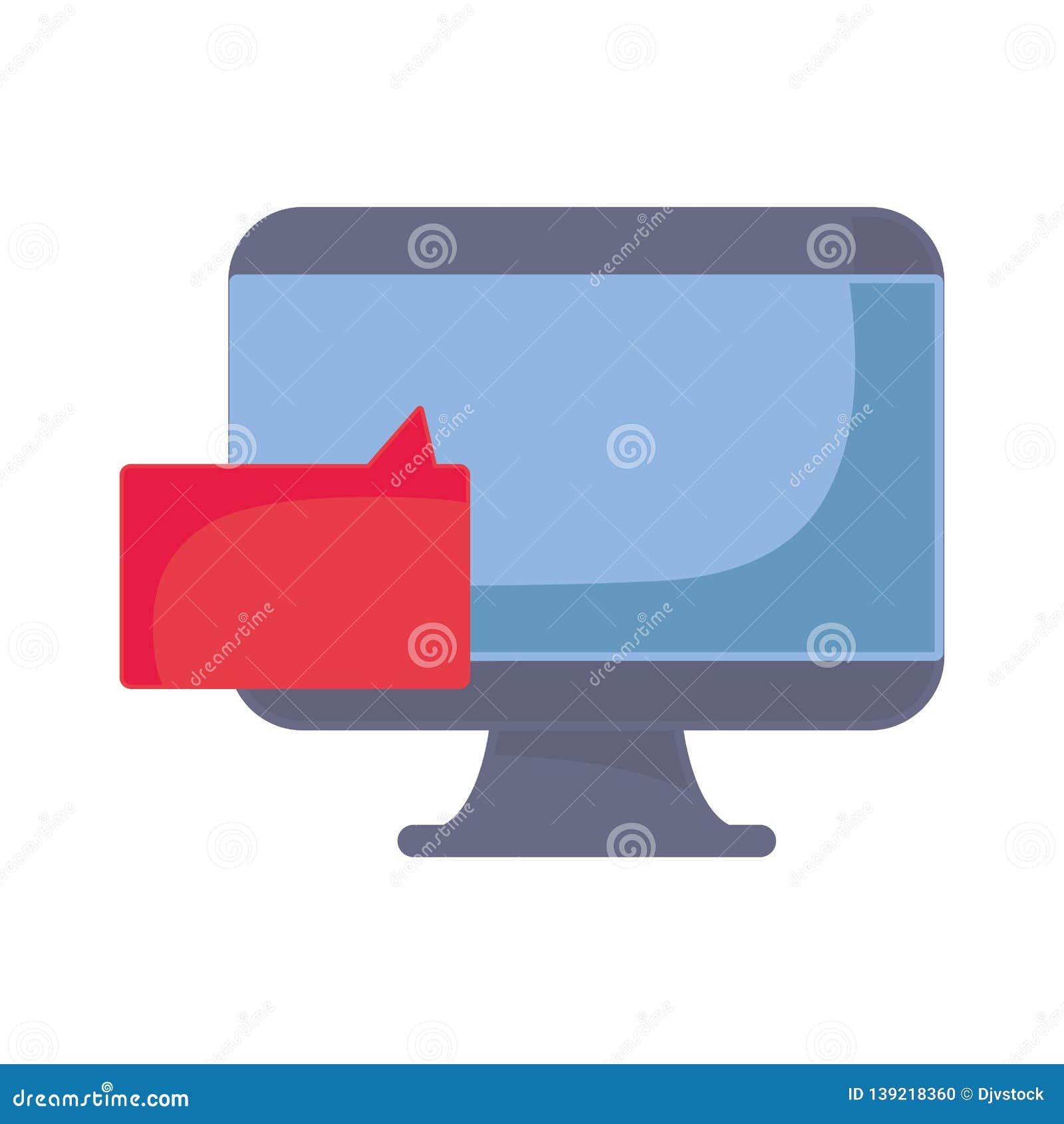 Computer Monitor Speech Bubble Stock Vector - Illustration of brochure ...