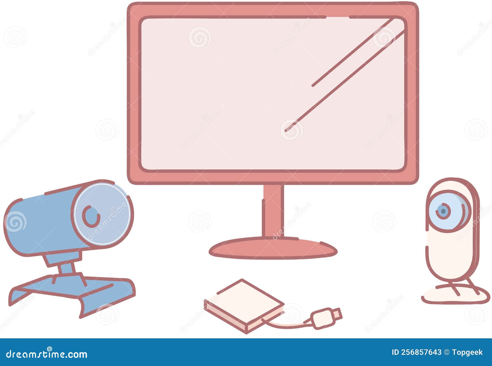 Computer Monitor and Different Gadgets. Technological Visual Media ...