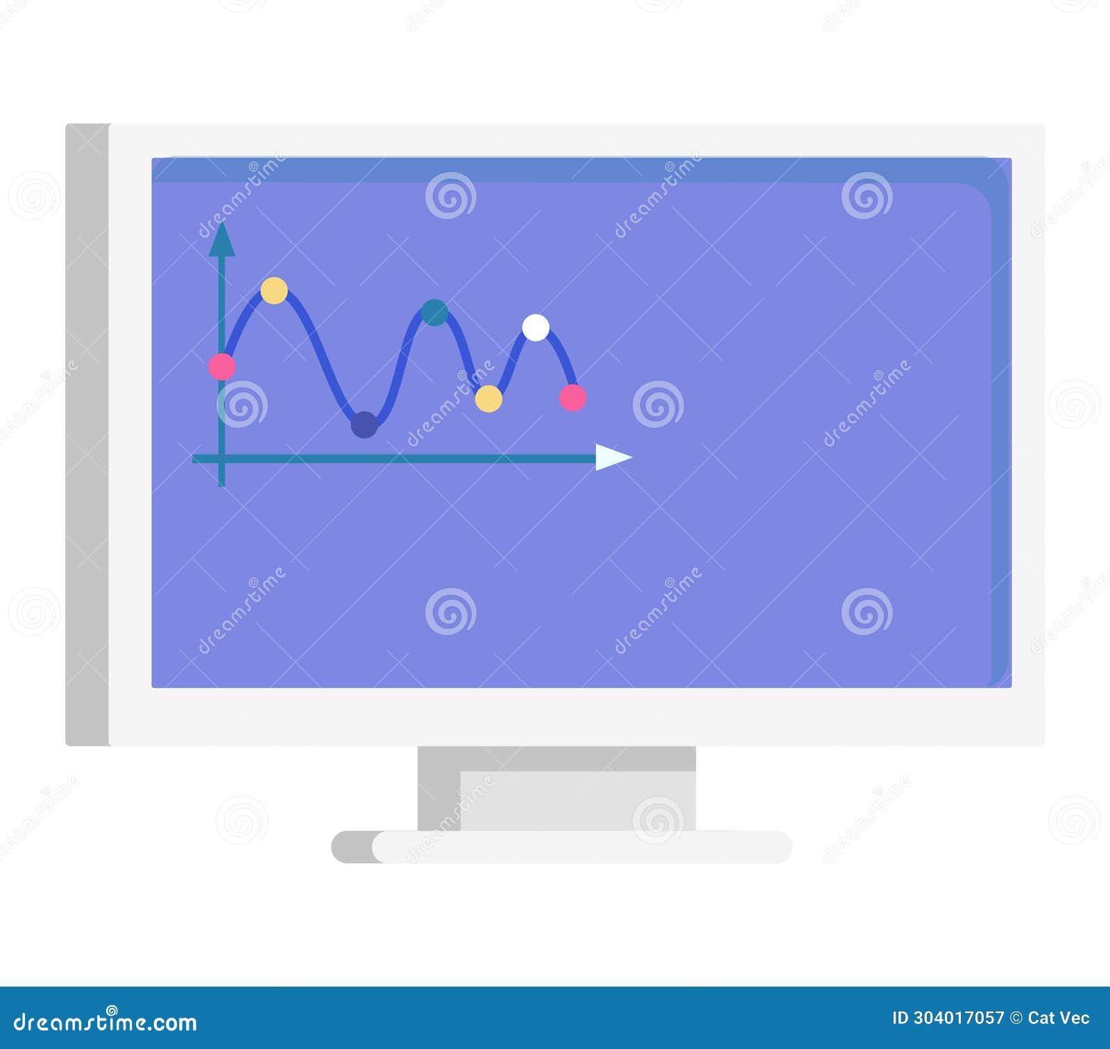 Computer Monitor Displaying a Colorful Line Graph with Data Points. Business Analytics and ...