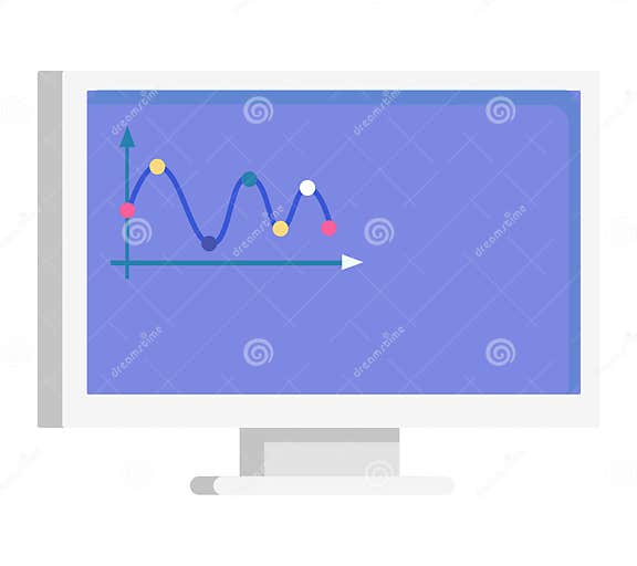 Computer Monitor Displaying a Colorful Line Graph with Data Points. Business Analytics and ...