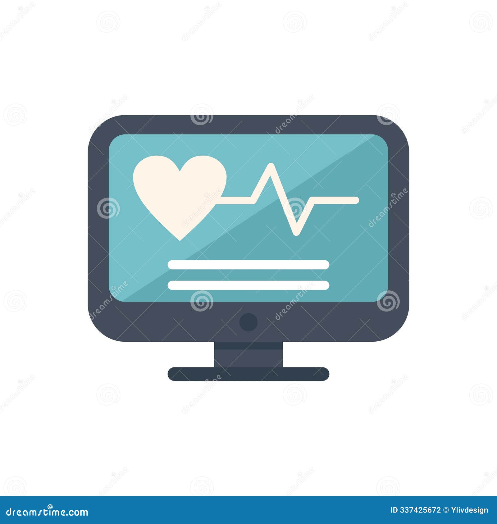 Computer Monitor Displaying Heartbeat Rate Icon Showing Patient Vital ... Computer Monitor Displaying Heartbeat Rate Icon Showing Patient Vital ...
