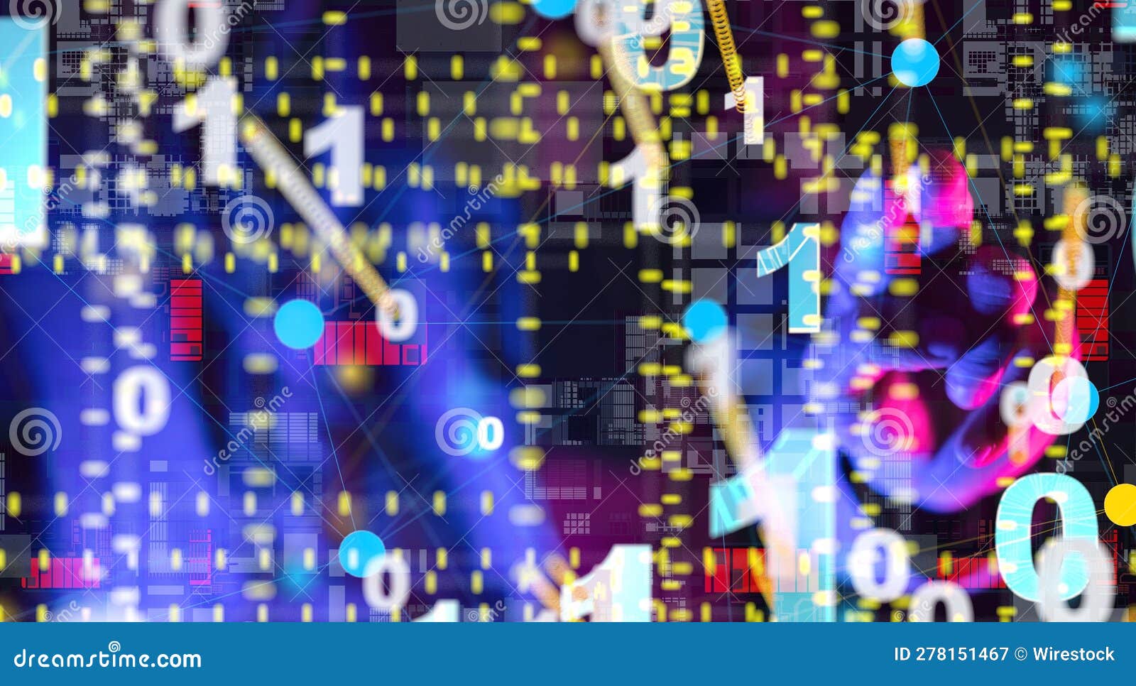 Computer Monitor Displaying Large Number of Numerical Data Points ...