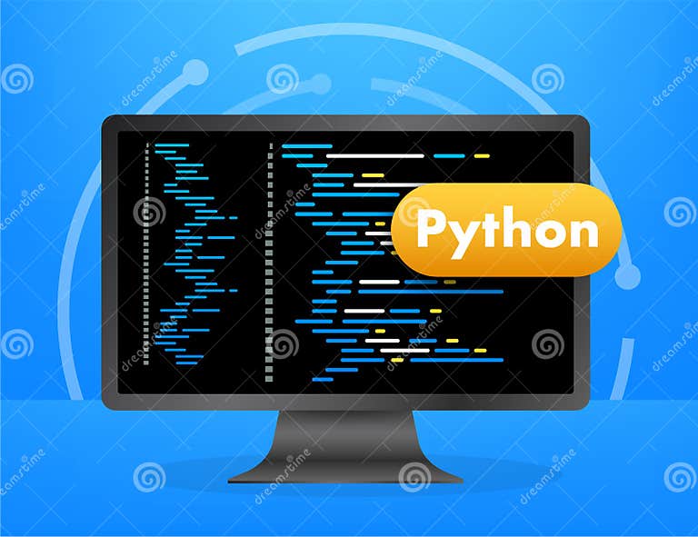 Computer Monitor Displaying Python Programming Language Code on Blue ...