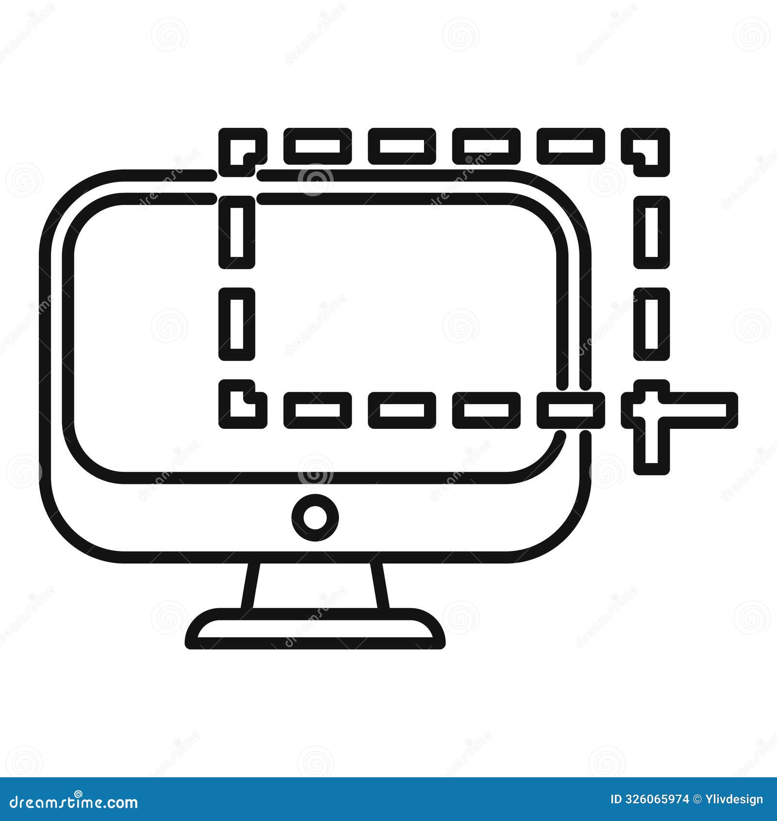 Computer Monitor Displaying Selection Tool Expanding Screen Area Stock ...