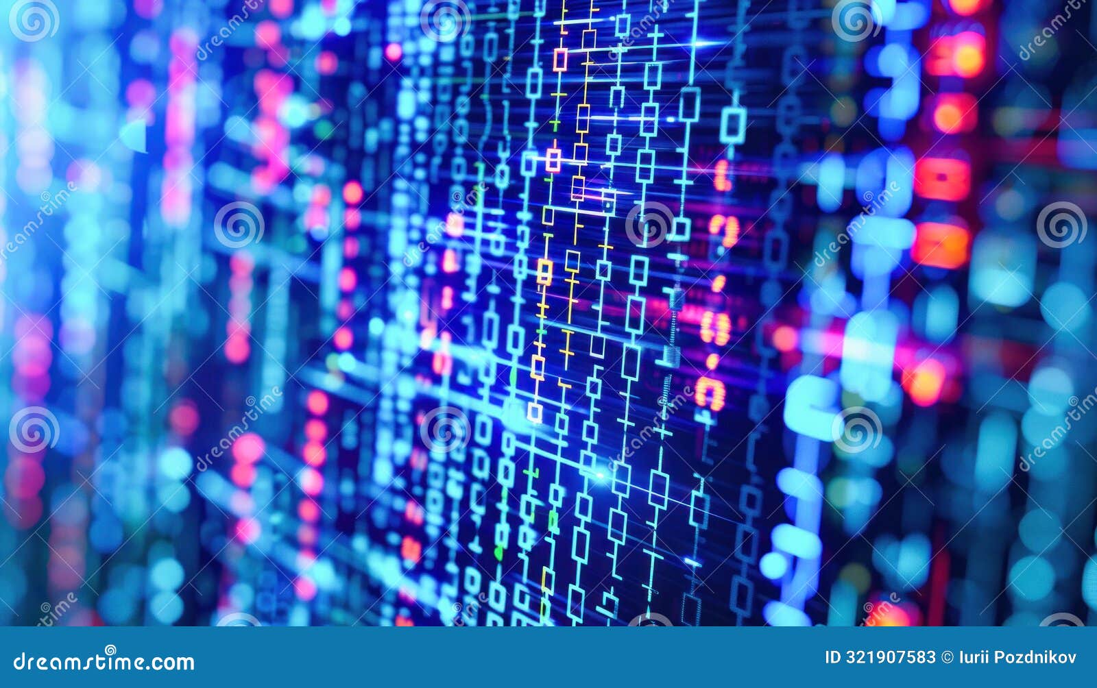 A Computer Monitor Displays an Array of Binary Code, Creating a ...