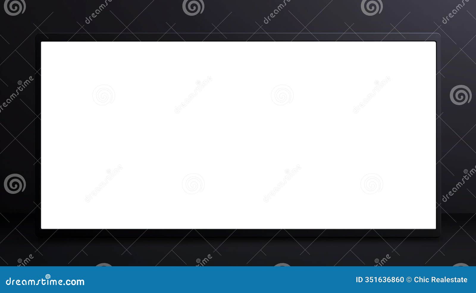 A Computer Monitor Displays a Blank White Screen Stock Illustration ...