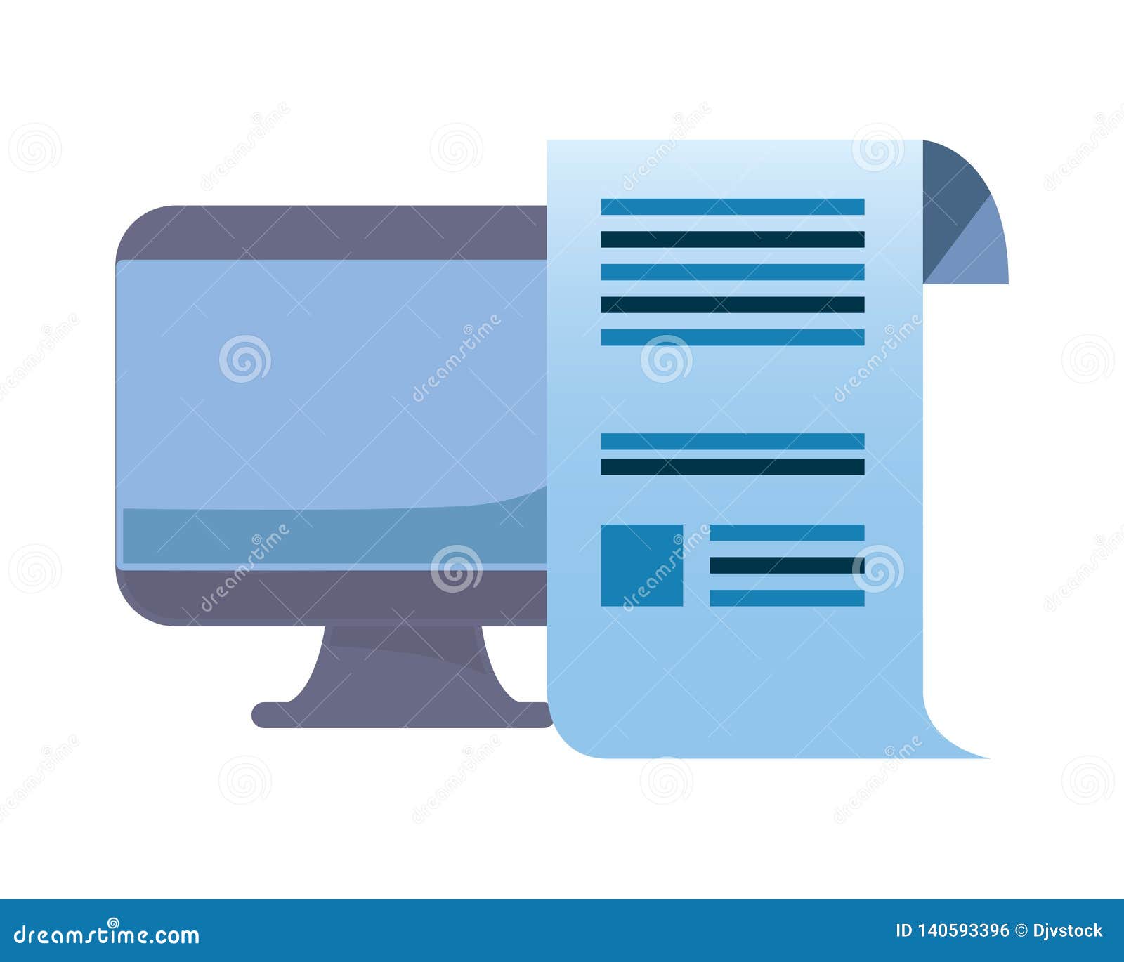 Computer monitor document stock vector. Illustration of report - 140593396