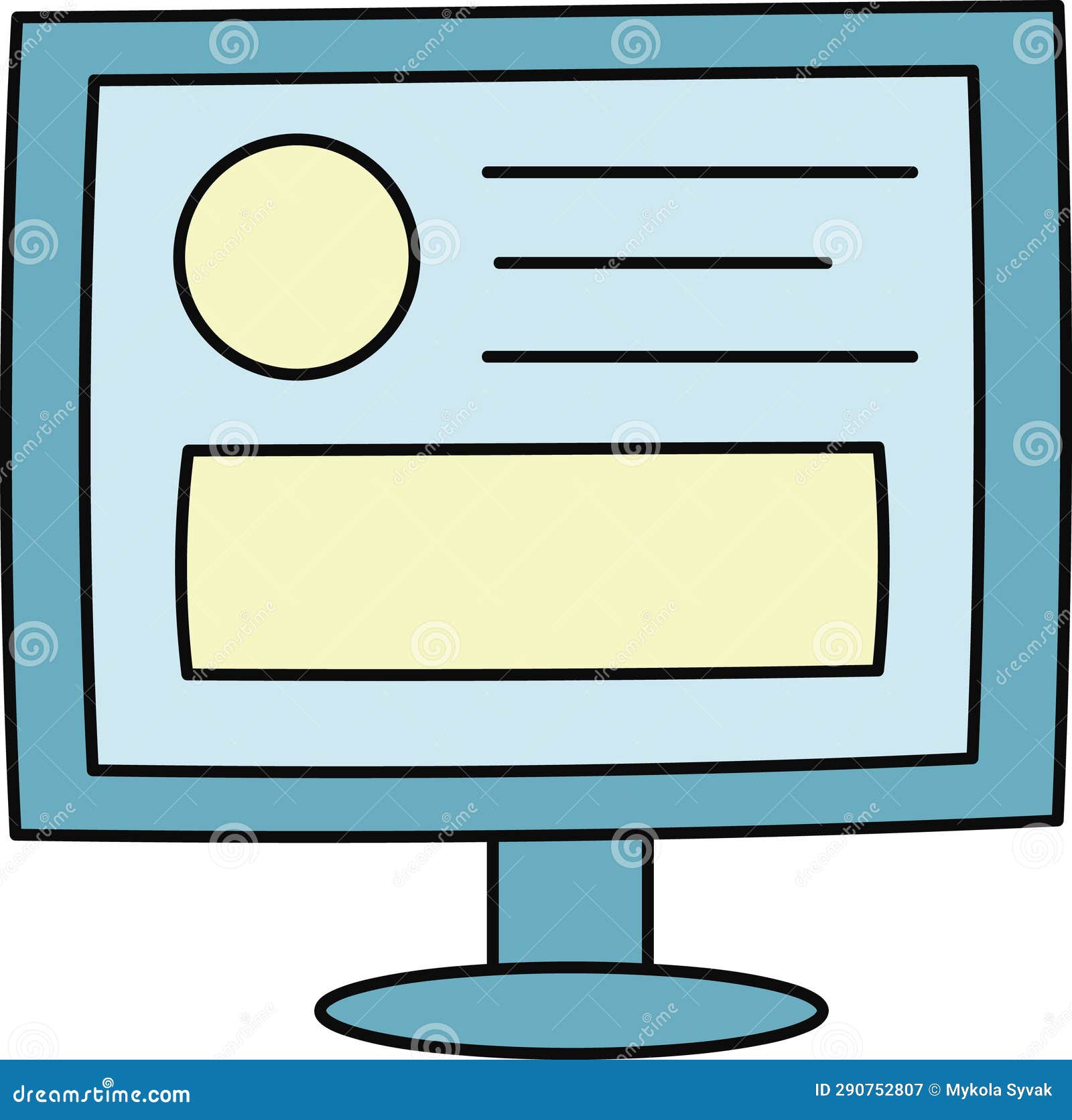 Computer Monitor Doodle stock illustration. Illustration of doodle ...