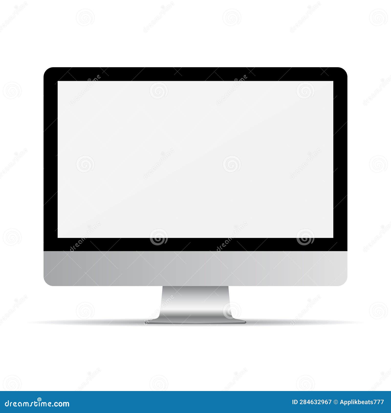 Computer Monitor with Empty Screen on a White Background Stock Vector ...