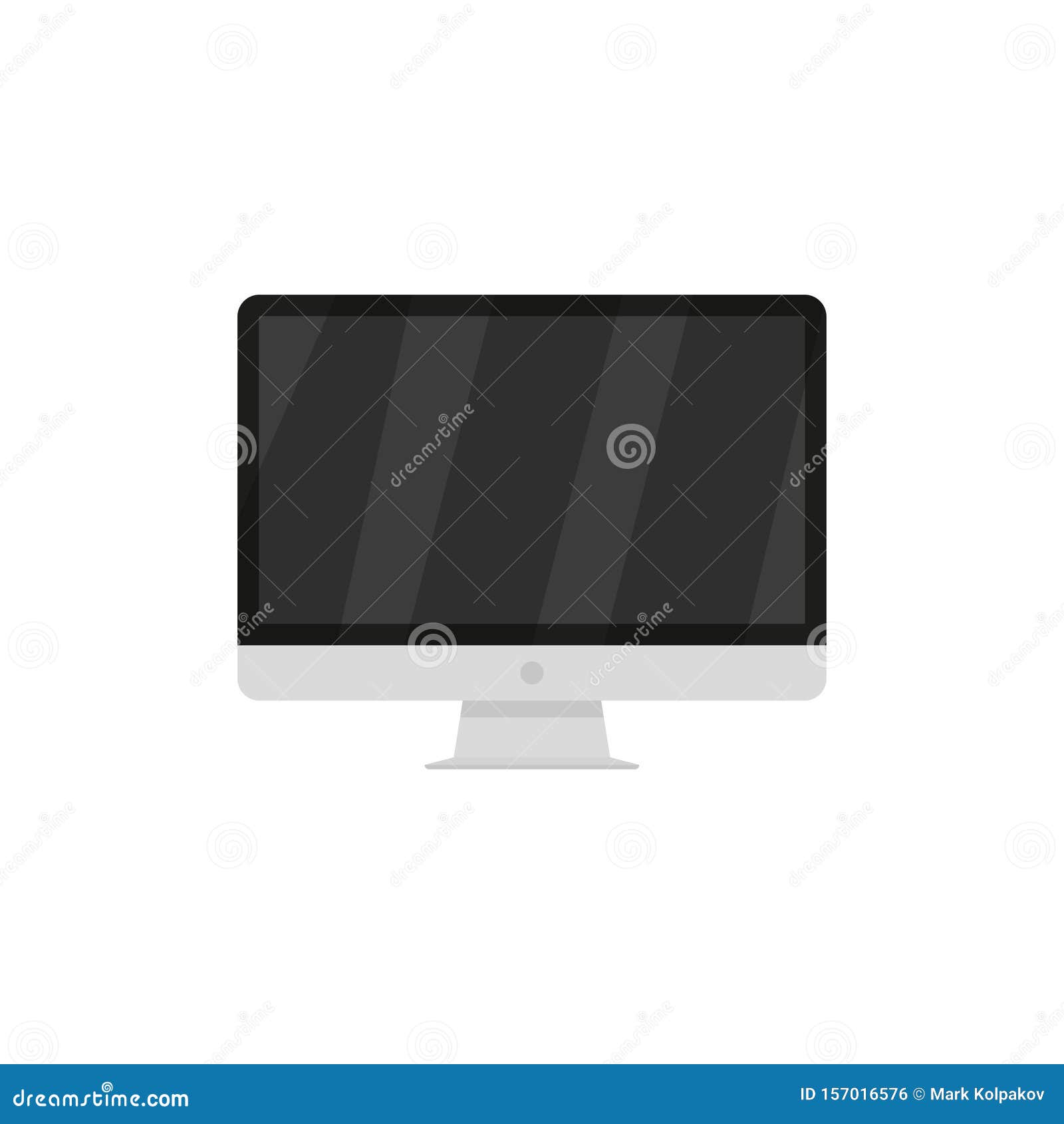 Computer Monitor in Flat Style, Vector Stock Vector - Illustration of ...
