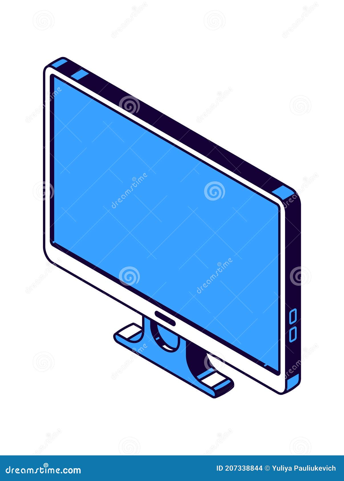 Computer Monitor, Flat Tv Isometric Vector Stock Illustration ...