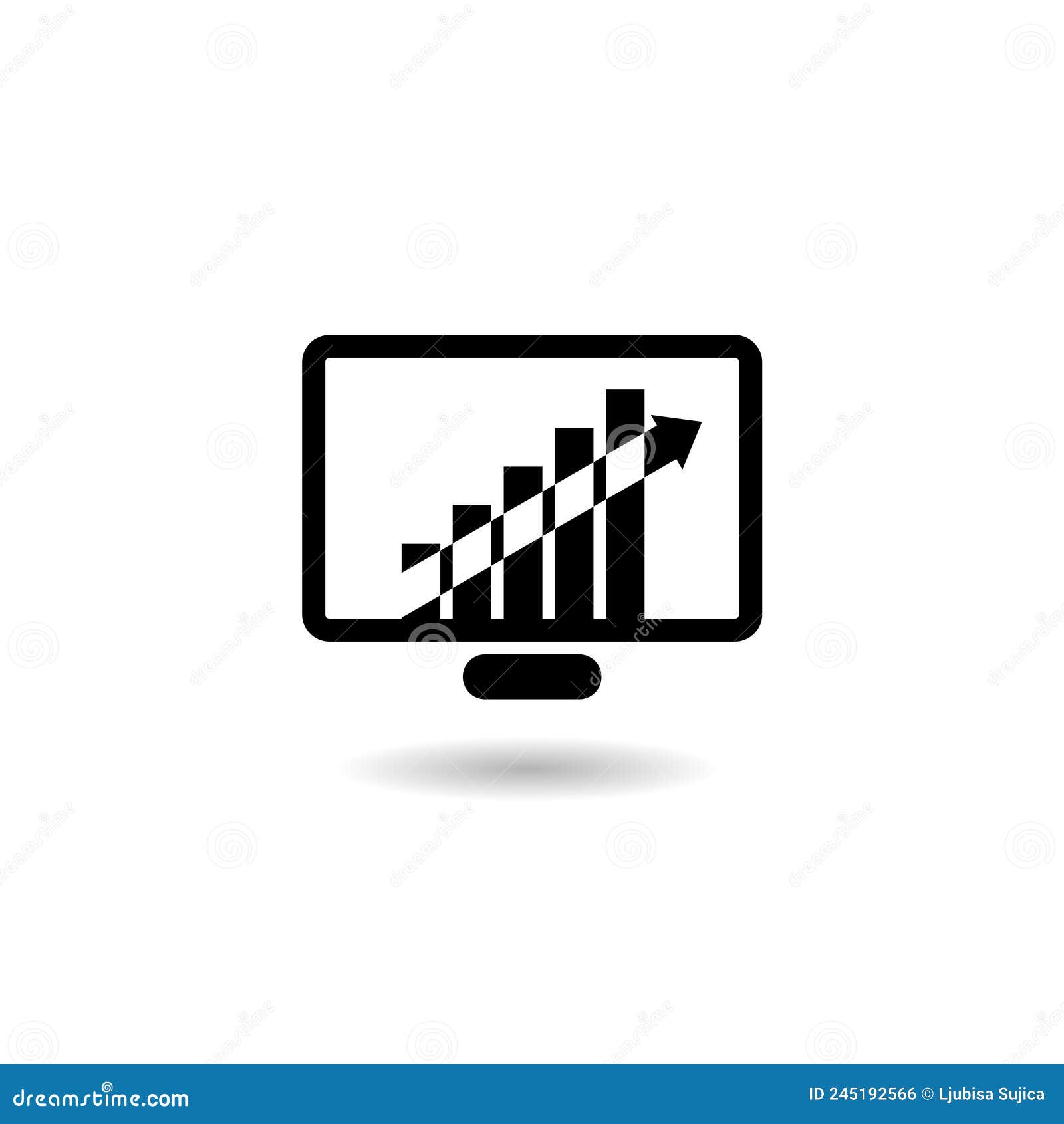 Computer Monitor with Graph Chart Icon with Shadow Stock Vector ... Computer Monitor with Graph Chart Icon with Shadow Stock Vector ...