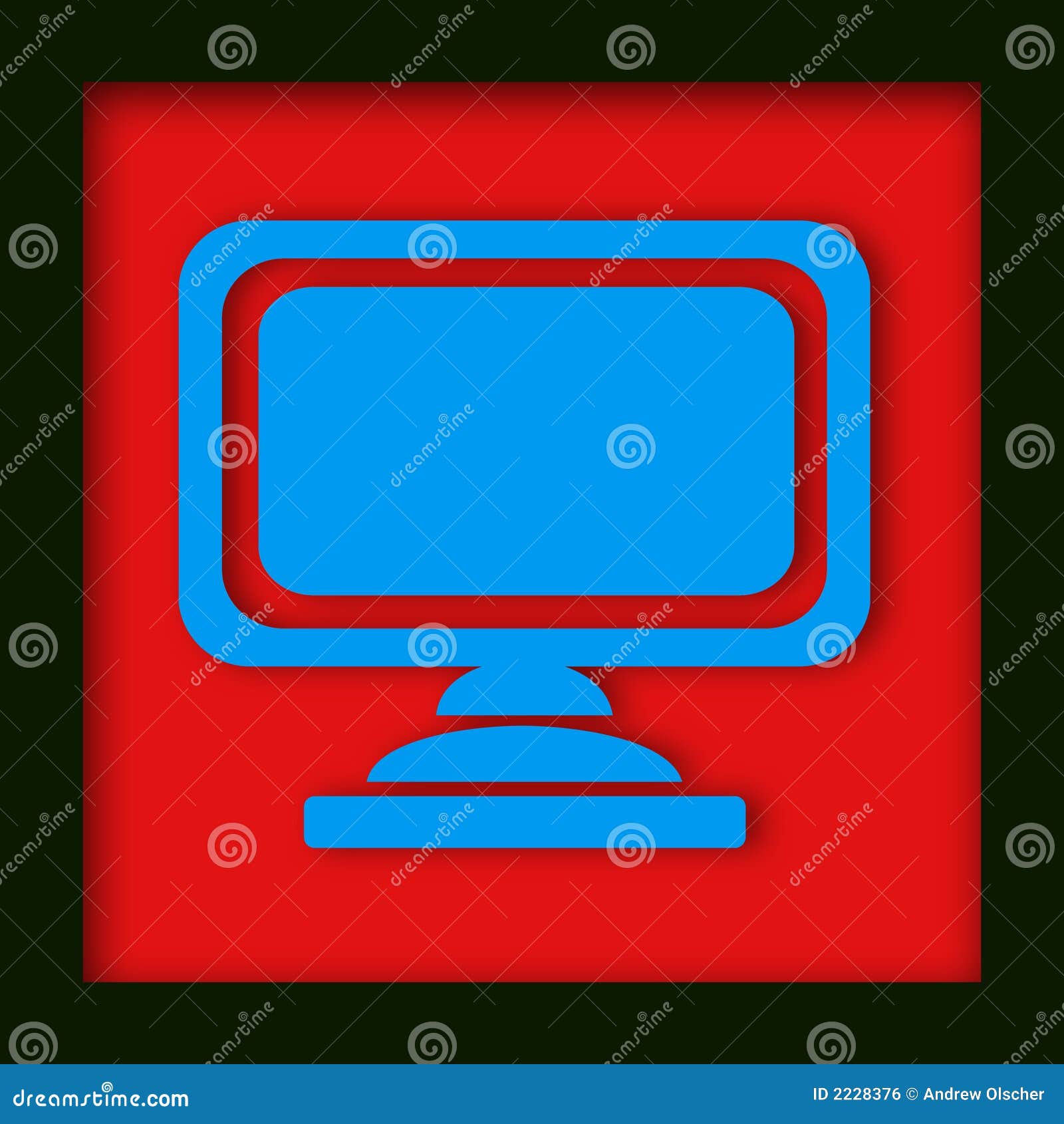 Computer monitor icon stock illustration. Illustration of monitor - 2228376