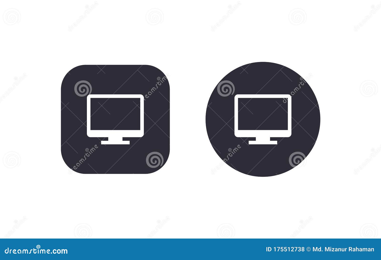 Computer Monitor Icon Button Vector Illustration Scalable Vector Design ...
