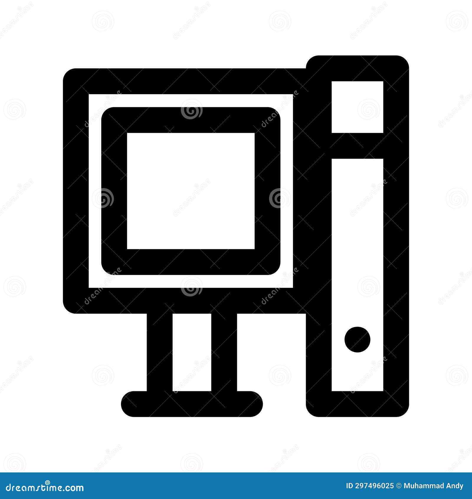 Computer Monitor Icon. Editable Bold Outline Design. Vector ...