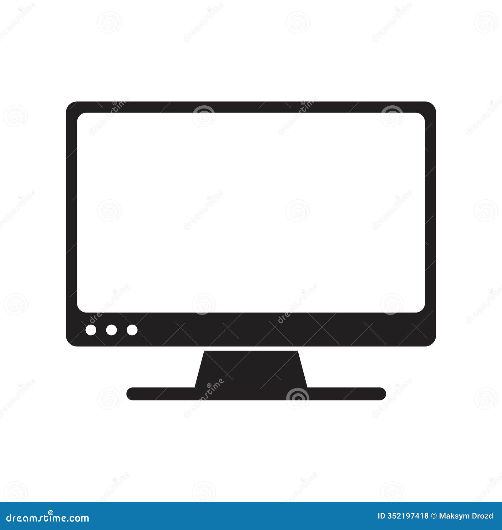 Computer Monitor Icon. Flat PC Symbol. Stock Illustration ...