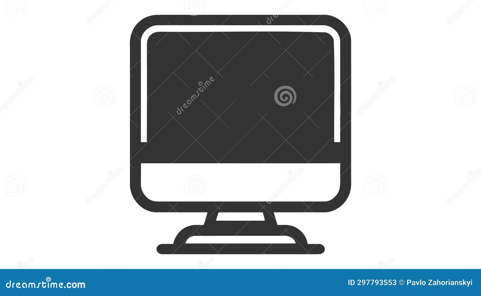 Computer Monitor Icon. Flat PC Symbol Stock Illustration - Illustration ...
