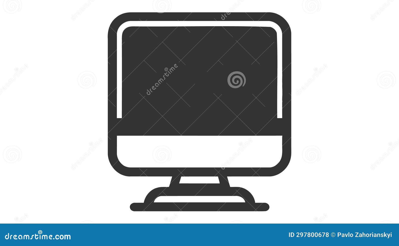 Computer Monitor Icon. Flat PC Symbol Stock Illustration - Illustration ...