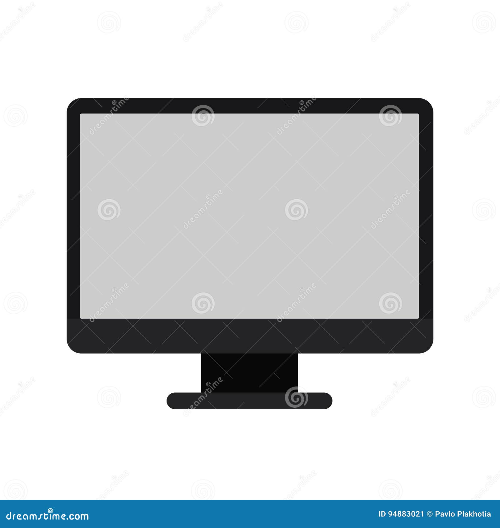 Computer Monitor Icon. Flat Symbol. Vector Illustration Isolated on ...