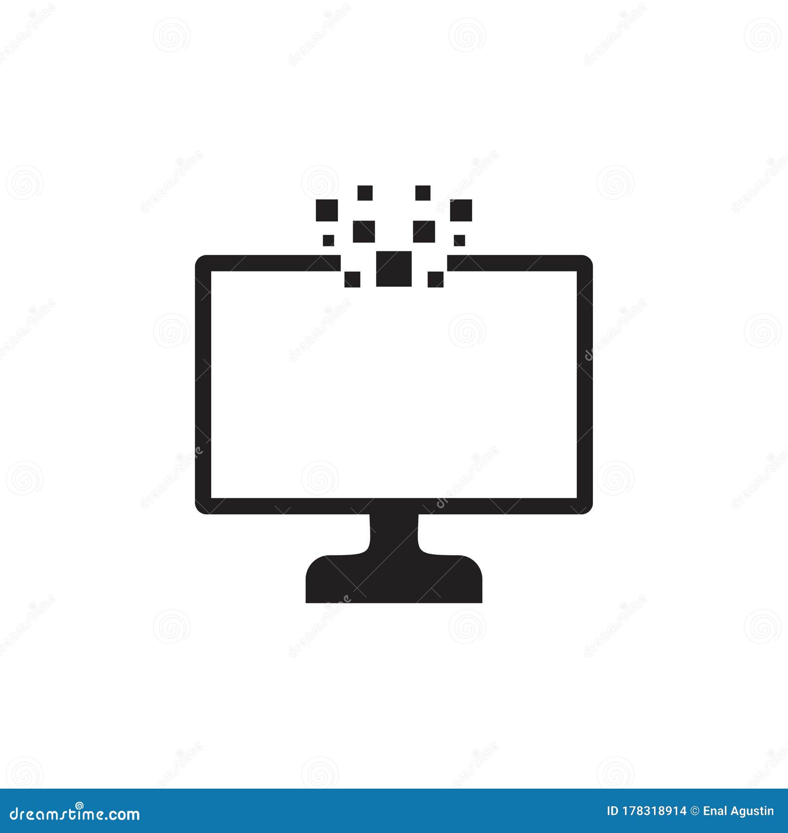 Computer Monitor Icon Logo Design Template Stock Vector - Illustration ...