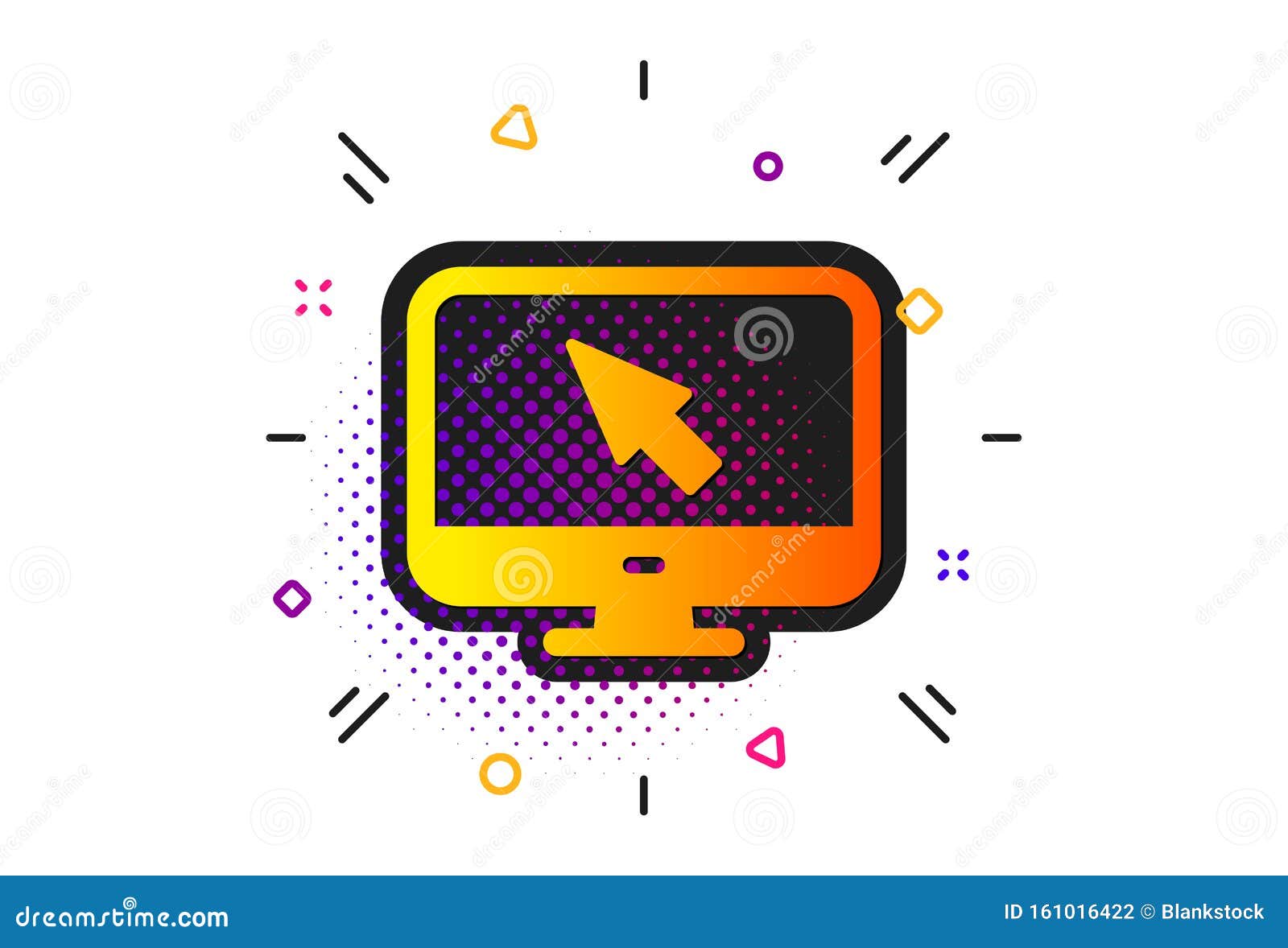 Computer or Monitor Icon. Mouse Cursor Sign. Vector Stock Vector ...