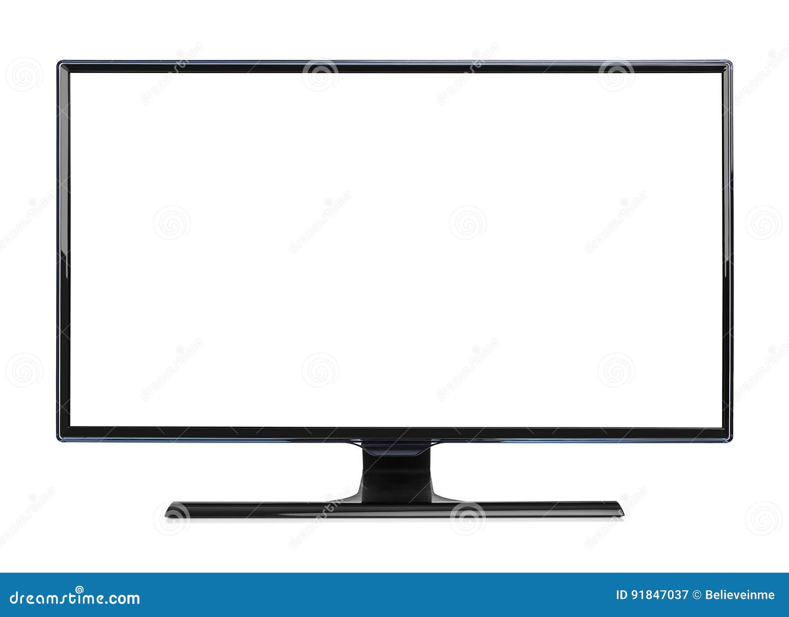 Computer Monitor Isolated on White Background. Stock Image - Image of ...