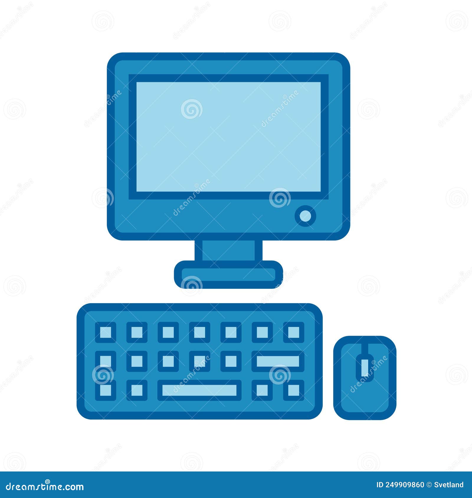 Computer Monitor Keyboard Mouse Computer Device Technology Digital Stock Vector