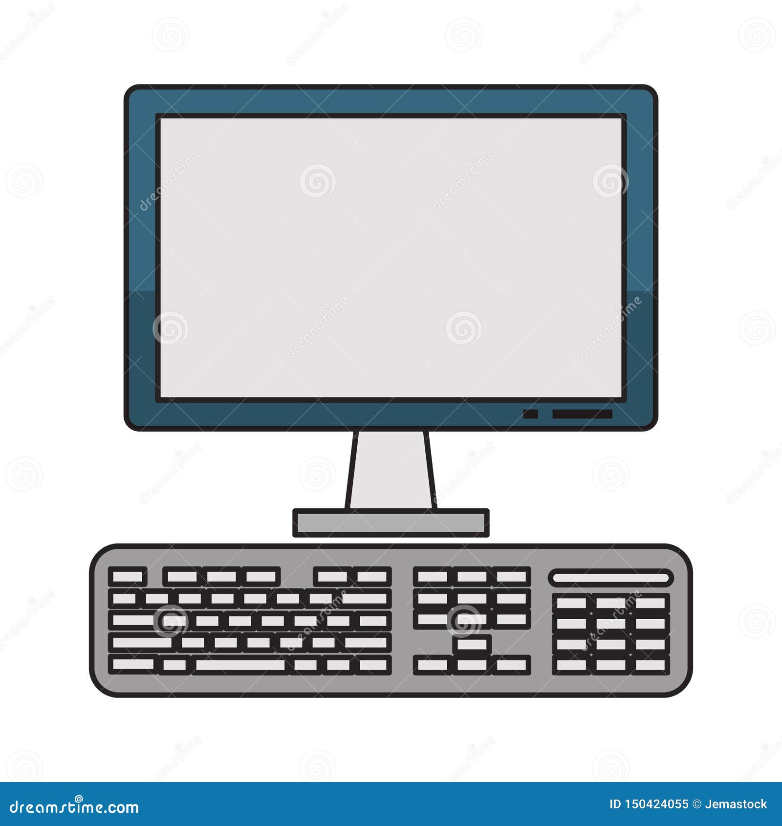 Computer Monitor and Keyboard Technology Stock Vector - Illustration of ...