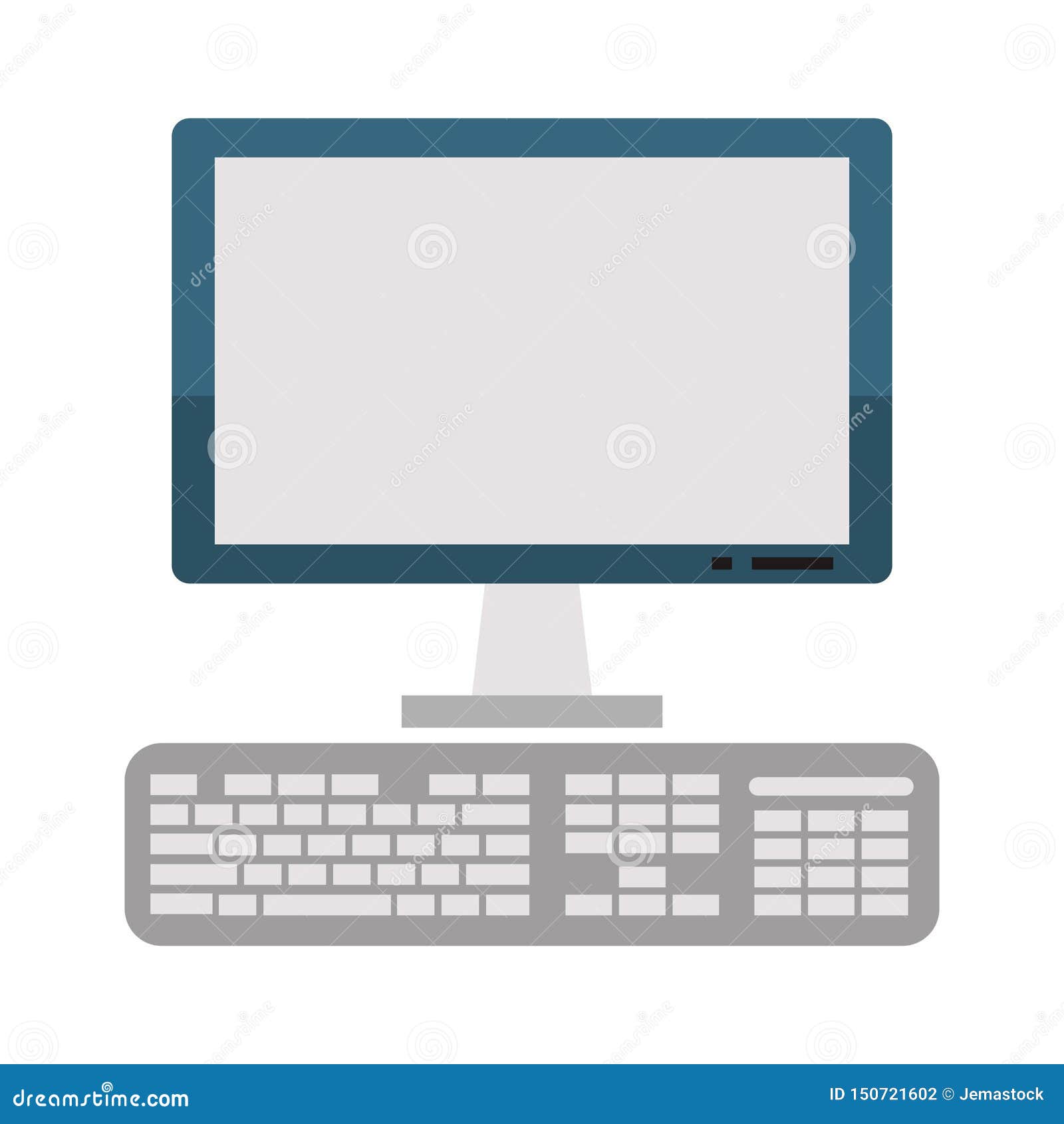 Computer Monitor and Keyboard Technology Stock Vector - Illustration of ...