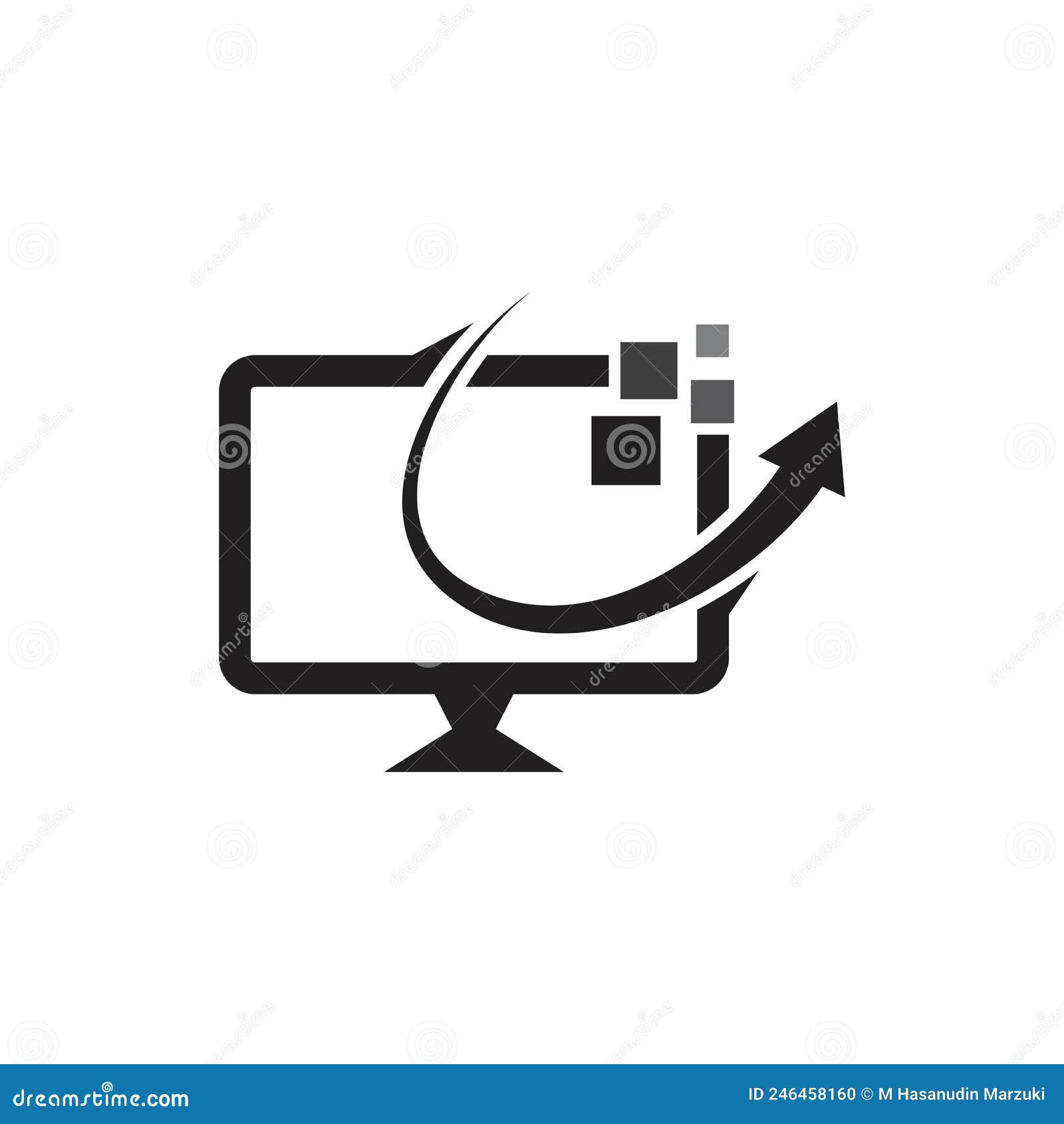 Computer Monitor Logo Vector Stock Vector - Illustration of concept ...