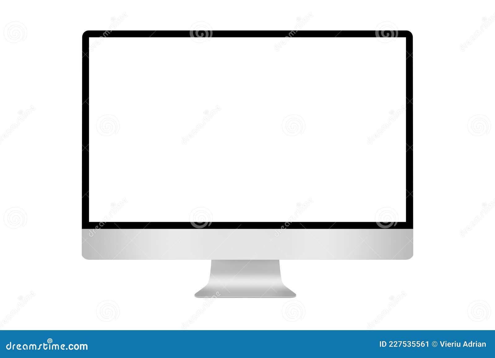 Computer Monitor, Mac with Blank Screen Stock Illustration ...