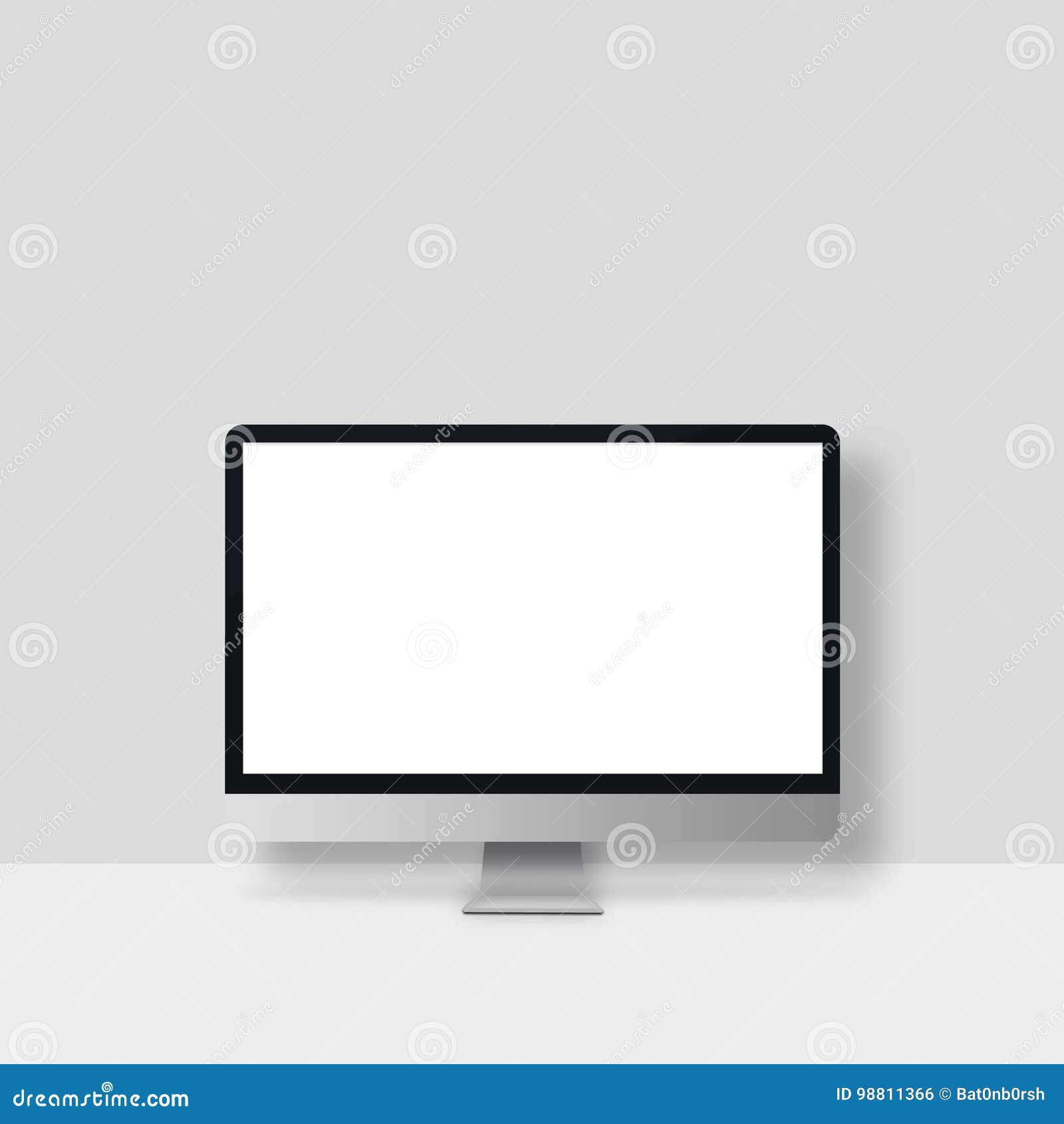 Computer monitor mockup stock illustration. Illustration of glass ...