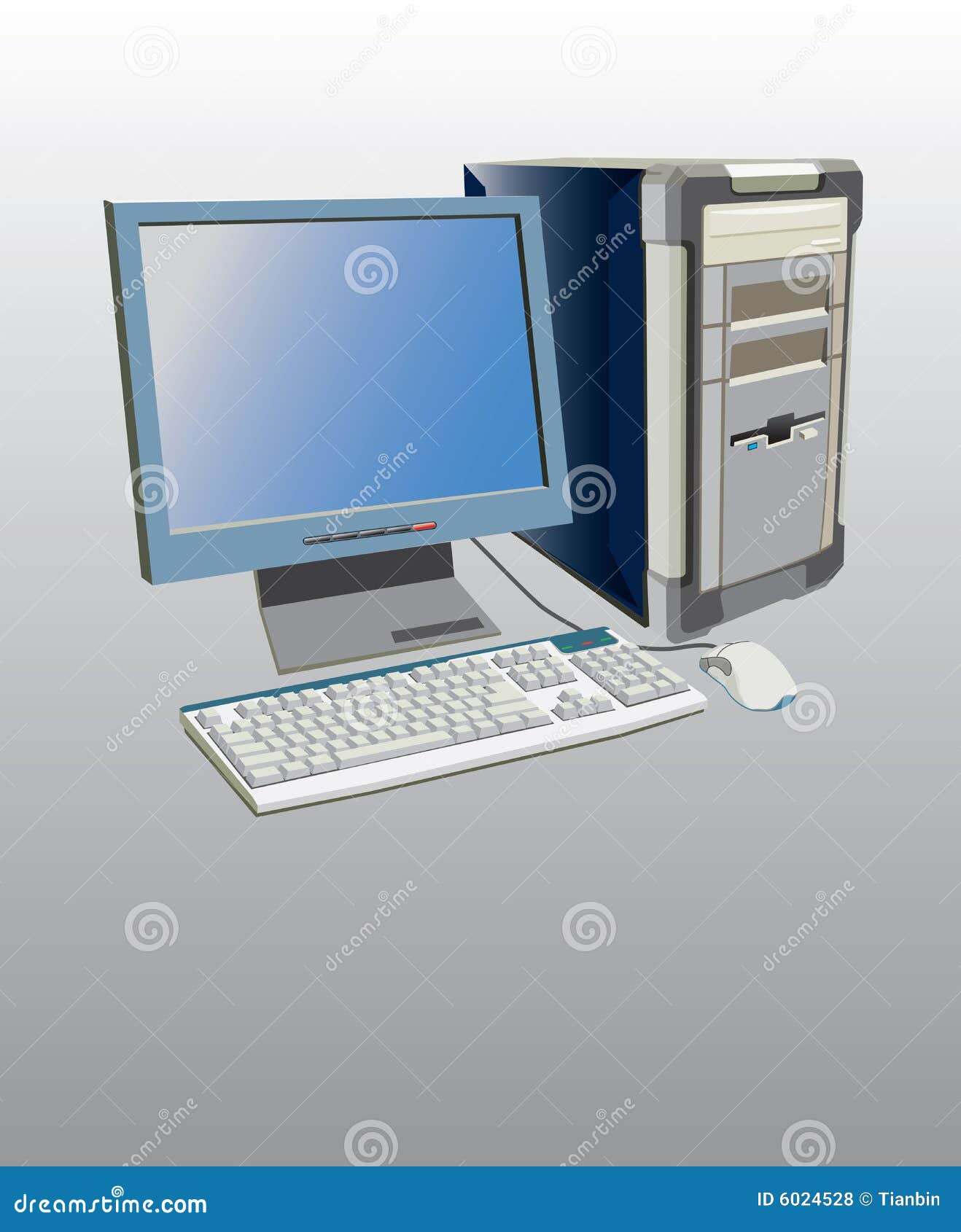 Computer monitor mouse stock vector. Illustration of flat - 6024528