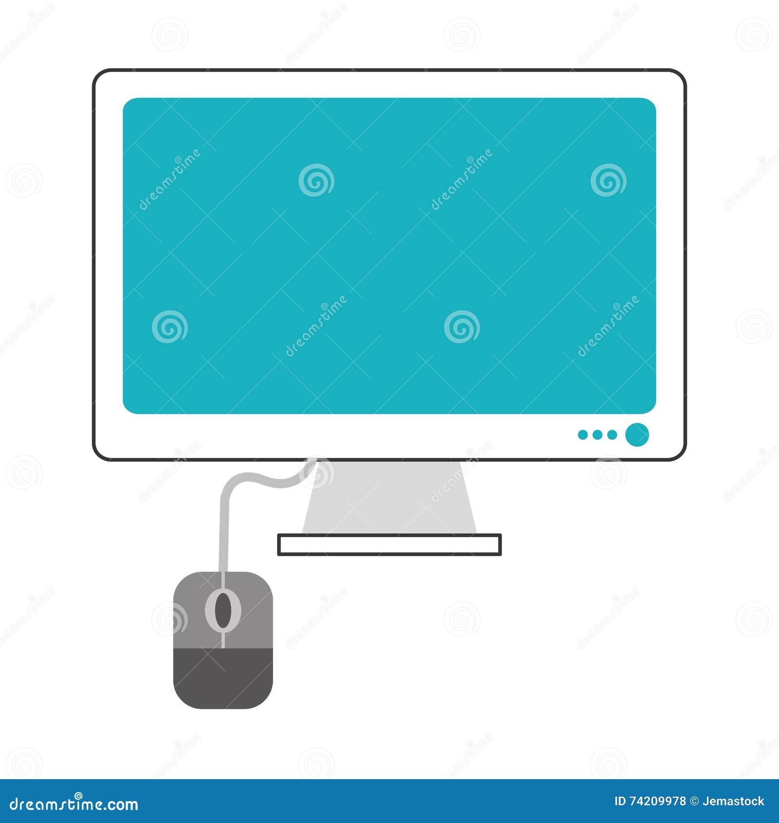 Computer Monitor and Mouse Icon Stock Illustration - Illustration of ...