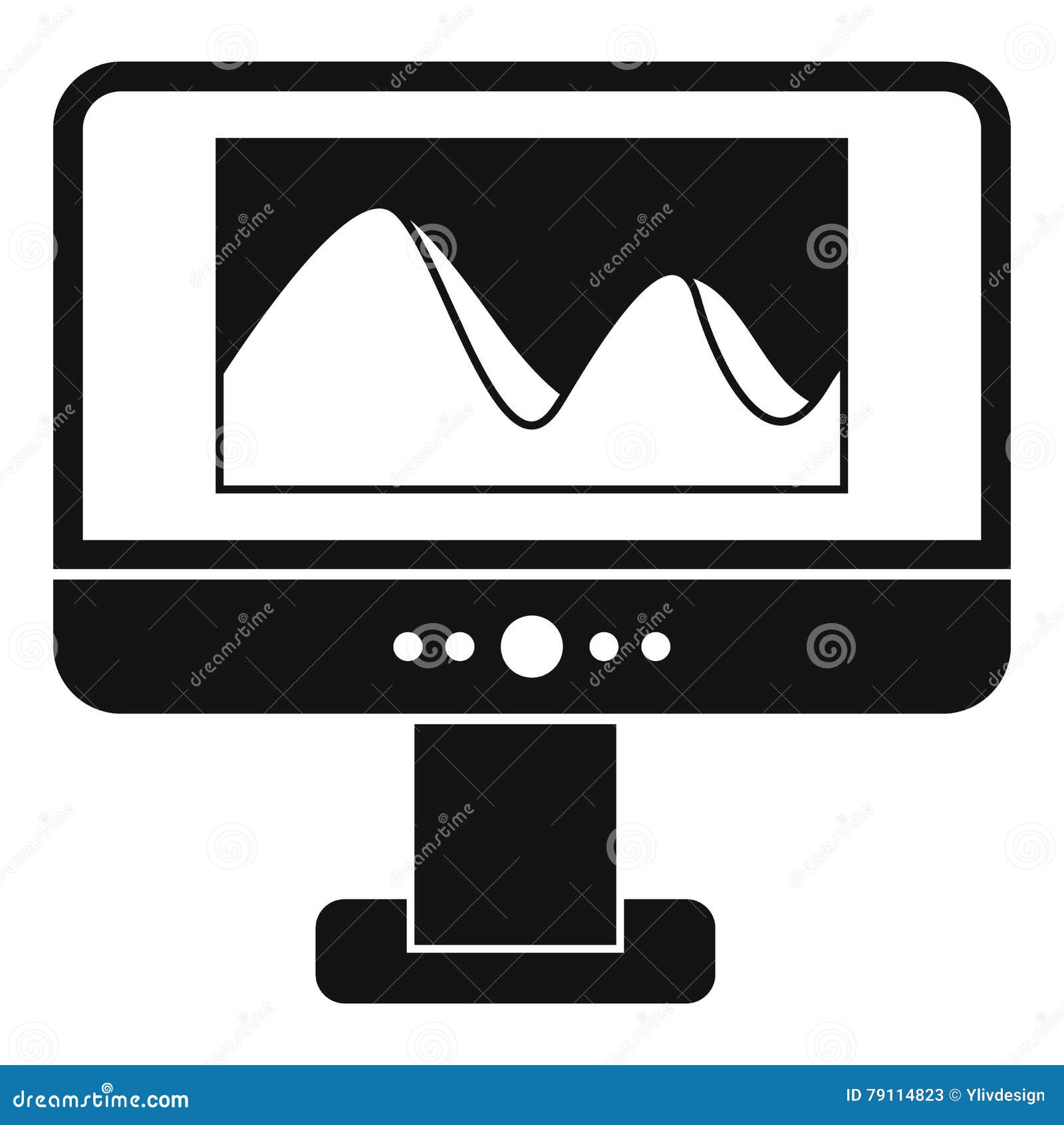 Computer Monitor with Photo on Screen Icon Stock Vector - Illustration ...