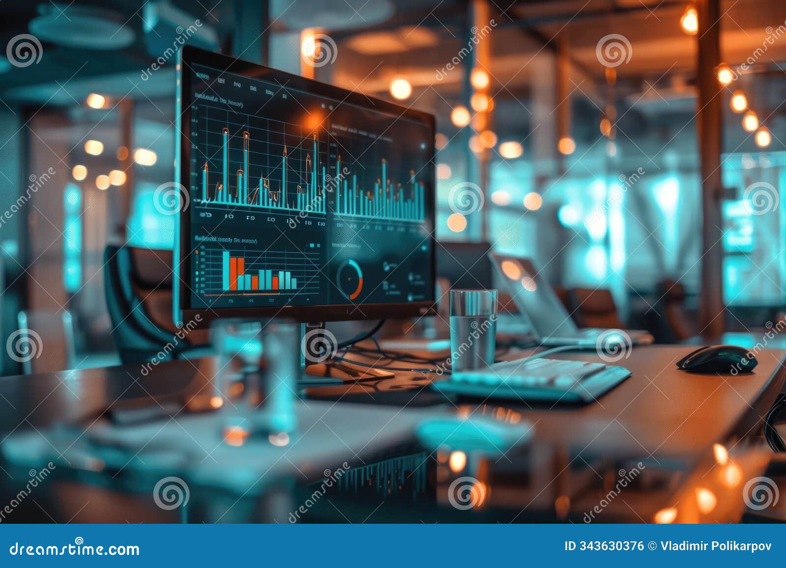 A Computer Monitor Placed on a Desk, Ready for Use Stock Photo - Image ...