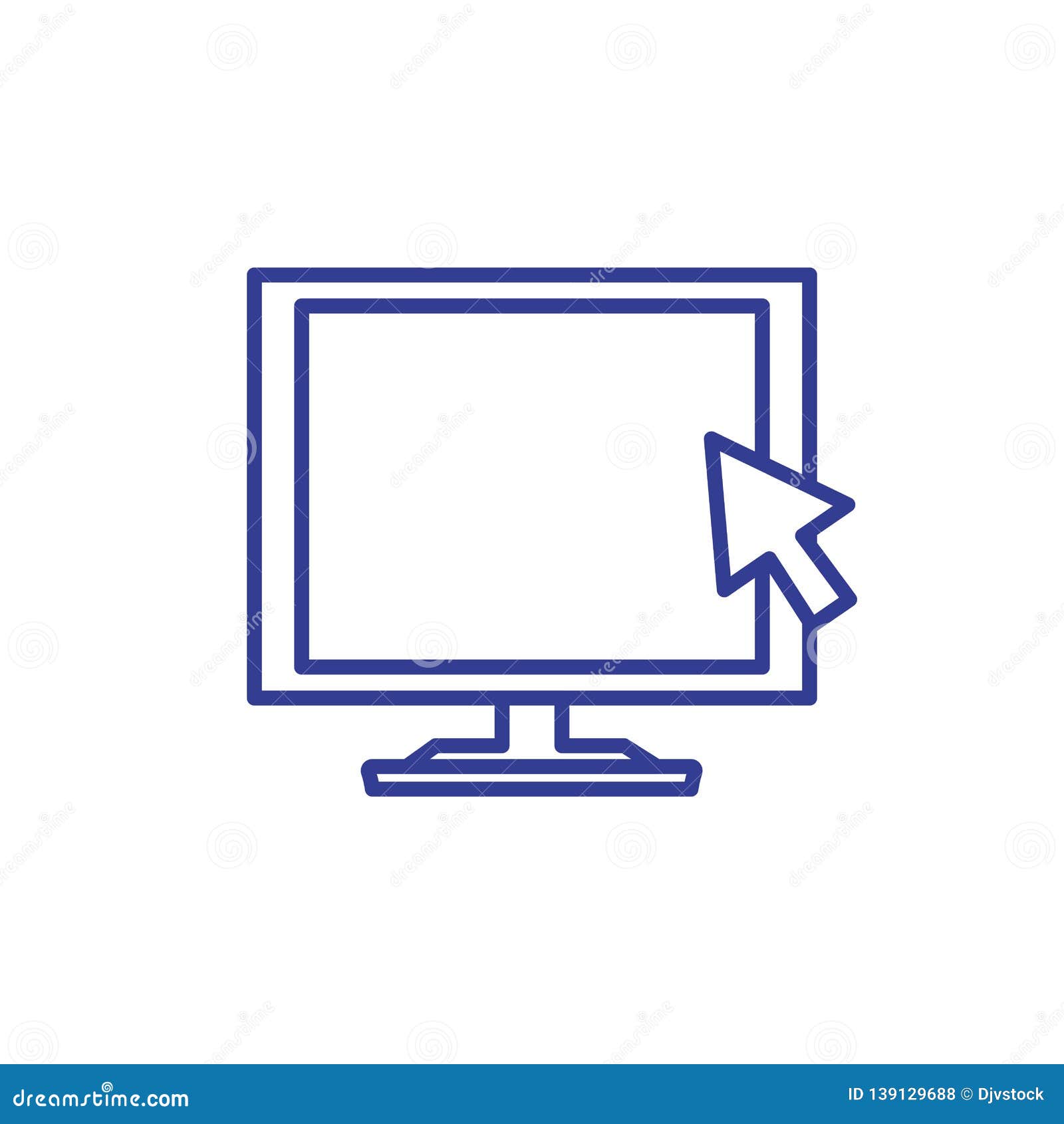 Computer Monitor with Pointer Arrow Stock Vector - Illustration of ...