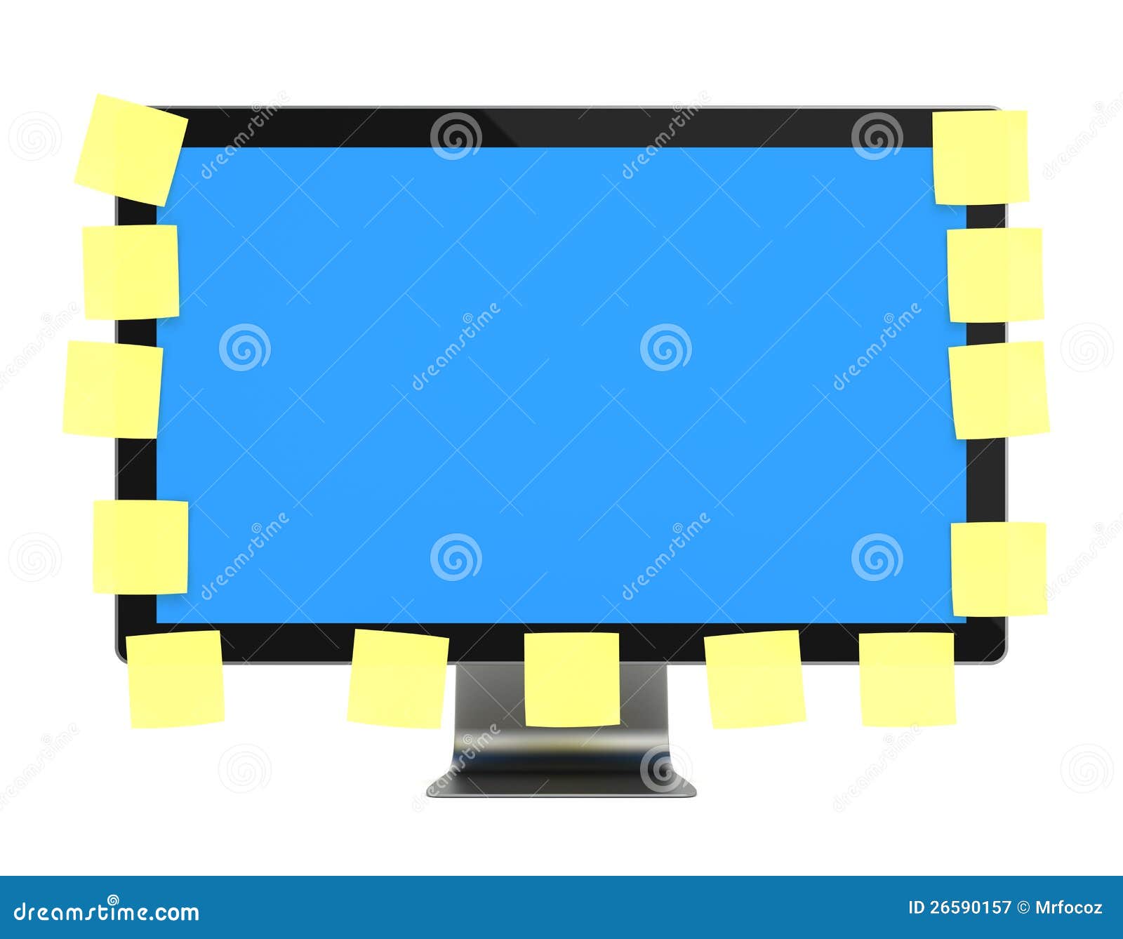 Computer Monitor With Post It Royalty Free Stock Photography - Image ...