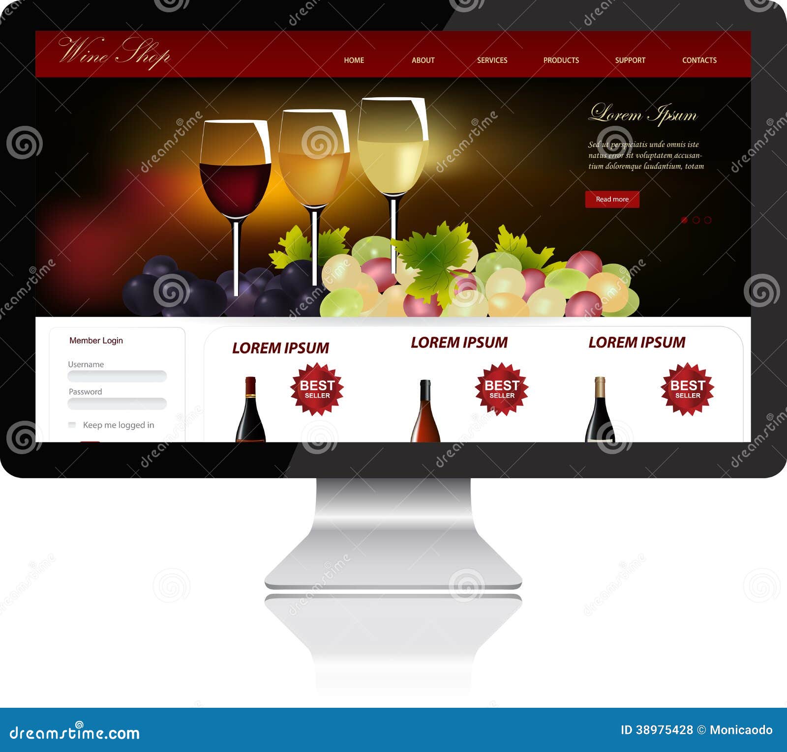 Computer monitor stock vector. Illustration of reflection - 38975428