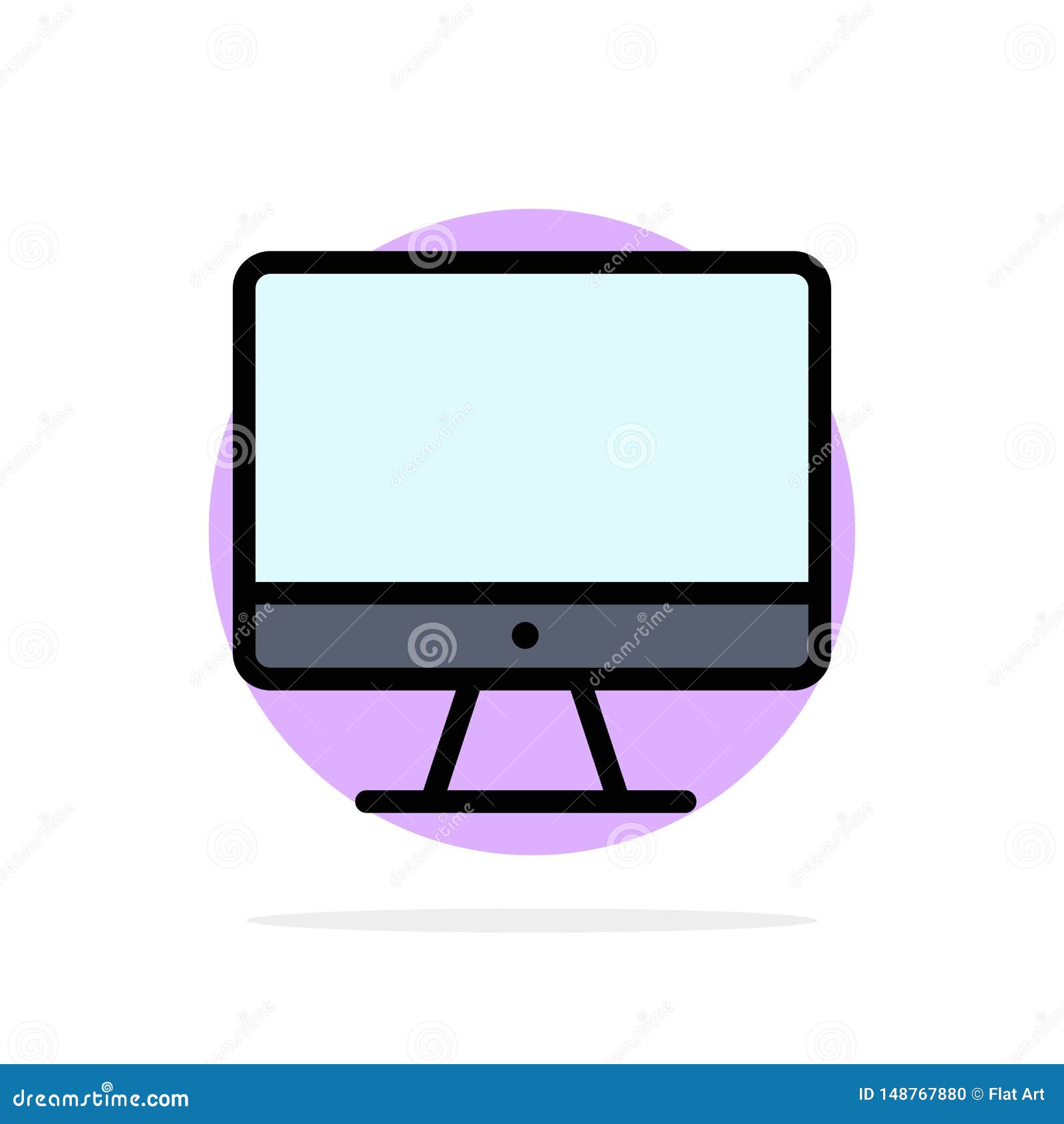 Computer, Monitor, Screen, Hardware Abstract Circle Background Flat ...