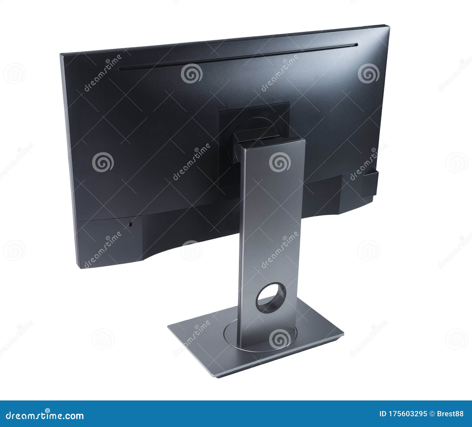Computer Monitor, Screen Isolated on White Background.Back View Stock ...