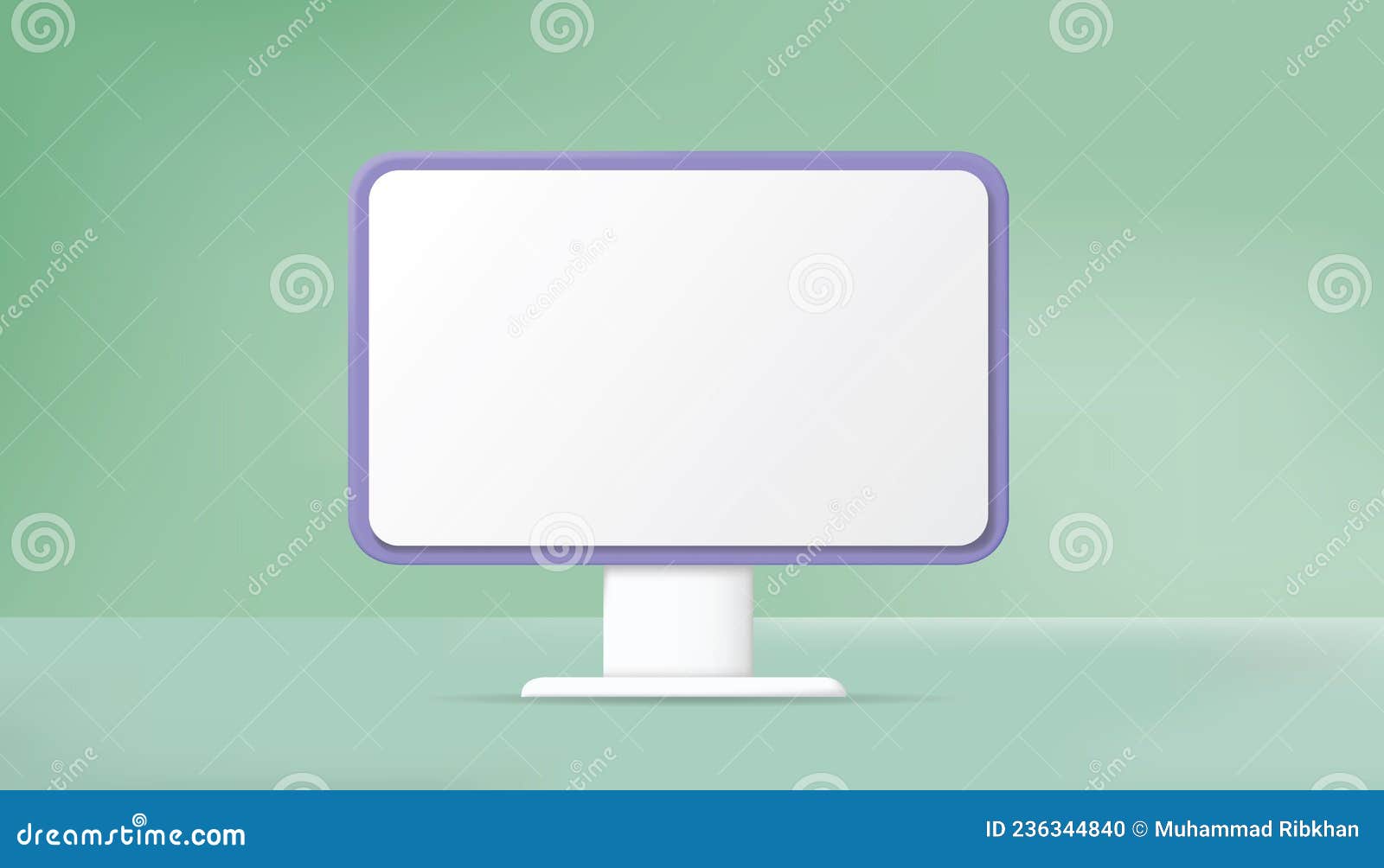 Computer Monitor Screen Template Screen with Modern 3d Render Style ...