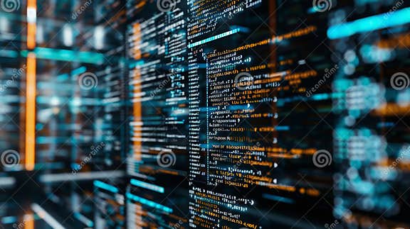 Computer Monitor Showcasing AI Programming Code. Intricacies of Lines ...