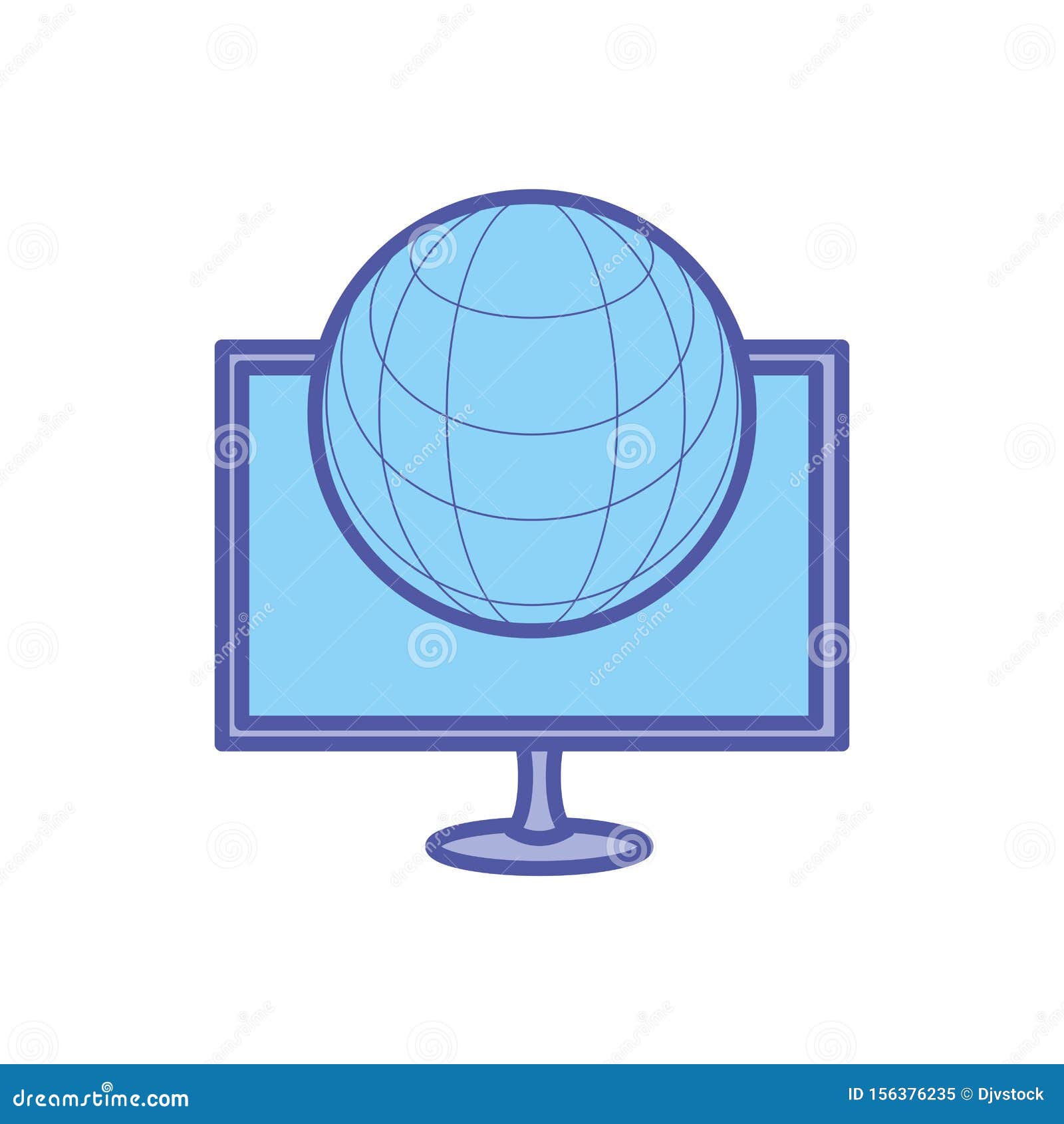 Computer Monitor with Sphere Browser Stock Illustration - Illustration ...