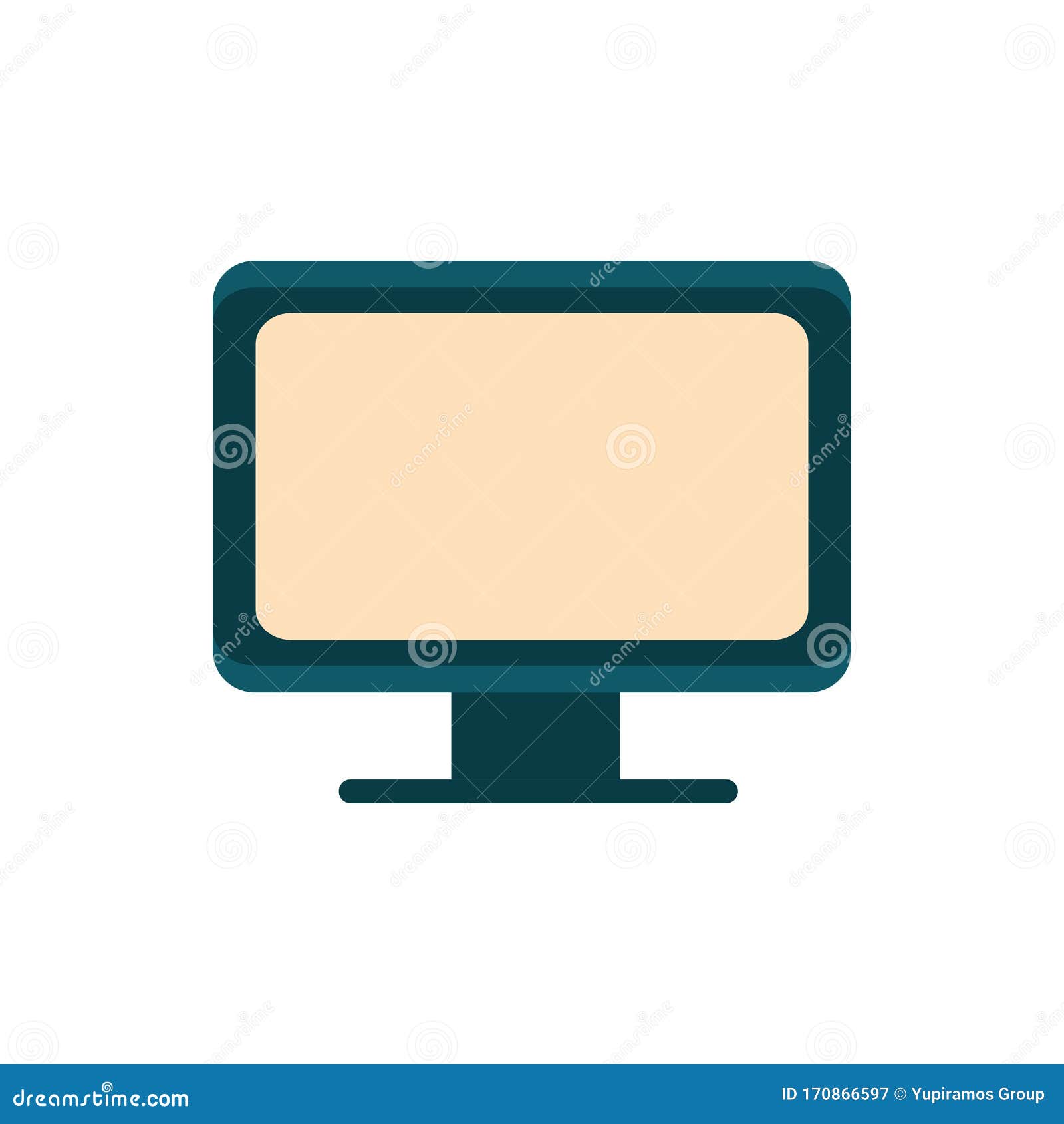 Computer Monitor Technology Education School Icon Design Stock Vector ...